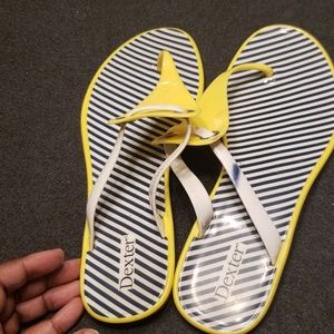 Dexter | Shoes | Dexter Yellow Hard Plastic Flip Flops | Poshmark